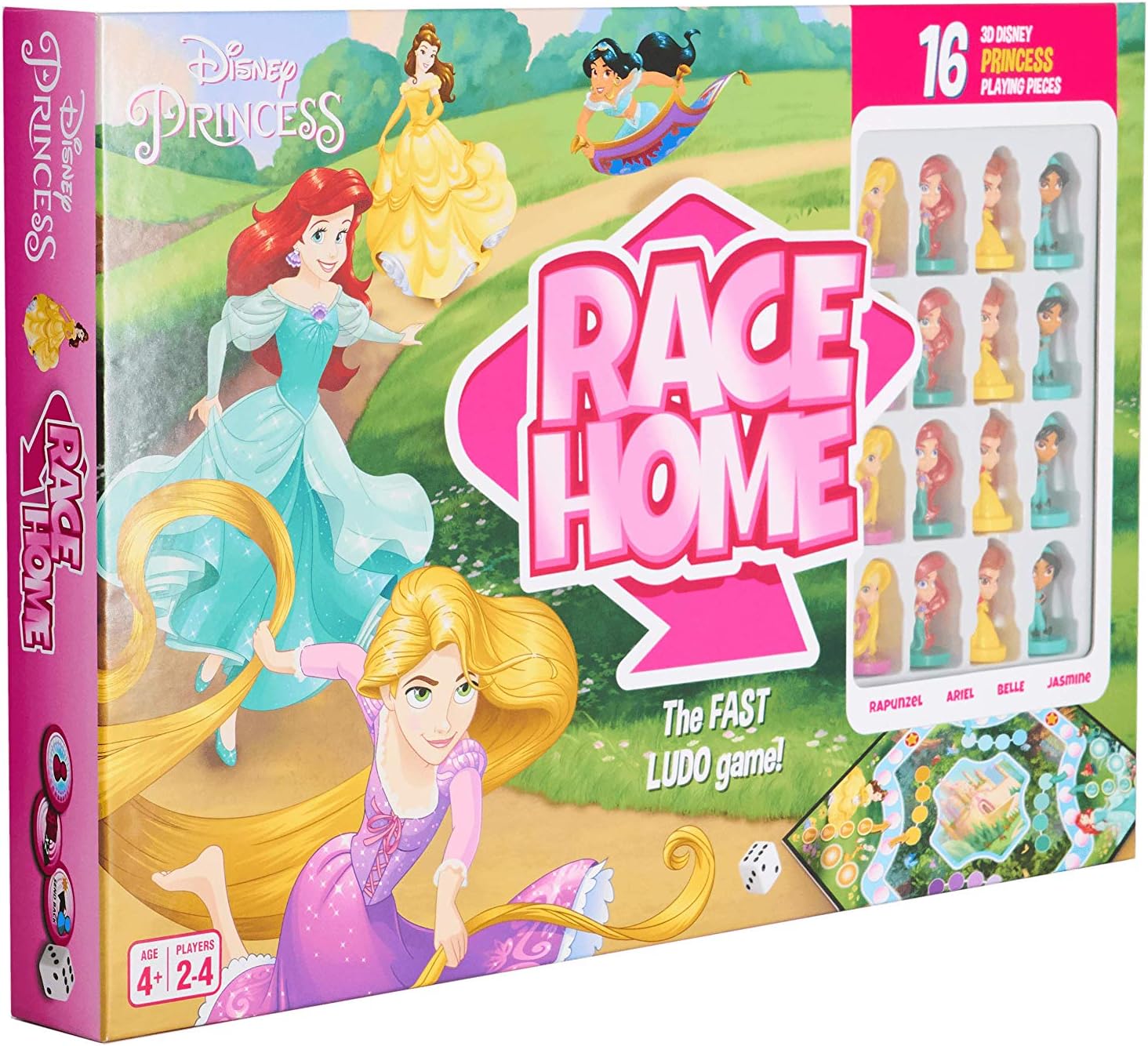 Disney Princess Official Race Home Board Game, Play With 16 Princesses ...