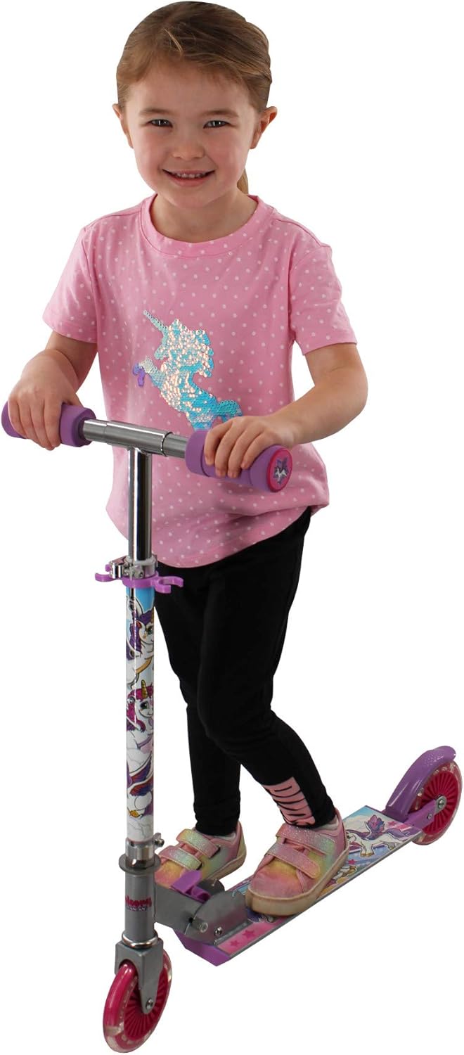 Ozbozz Dreamland Adjustable Light-Up Scooter: Unicorn - Kids Two Wheel ...